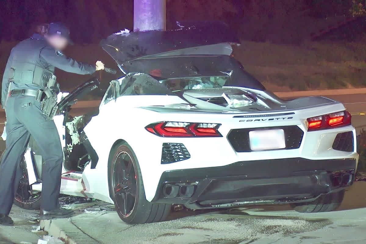 Driver Survives After Corvette C8 Split in Half in Devastating Irvine Crash